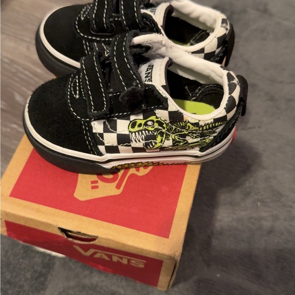 Vans | Shoes | Vans Kids Black And White Dinosaur Sneakers | Poshmark